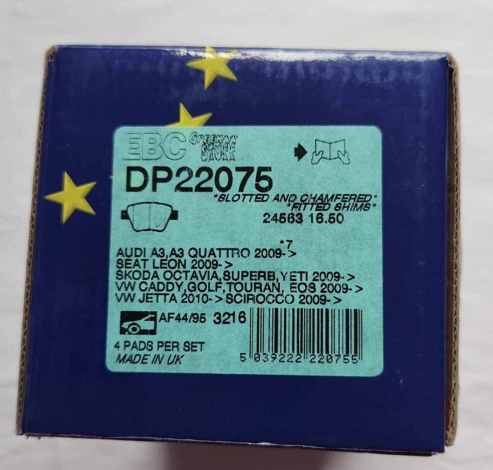 Open Box EBC Green Stuff Rear Brakes DP22075 VW Golf Jetta Eos Audi A3 ...