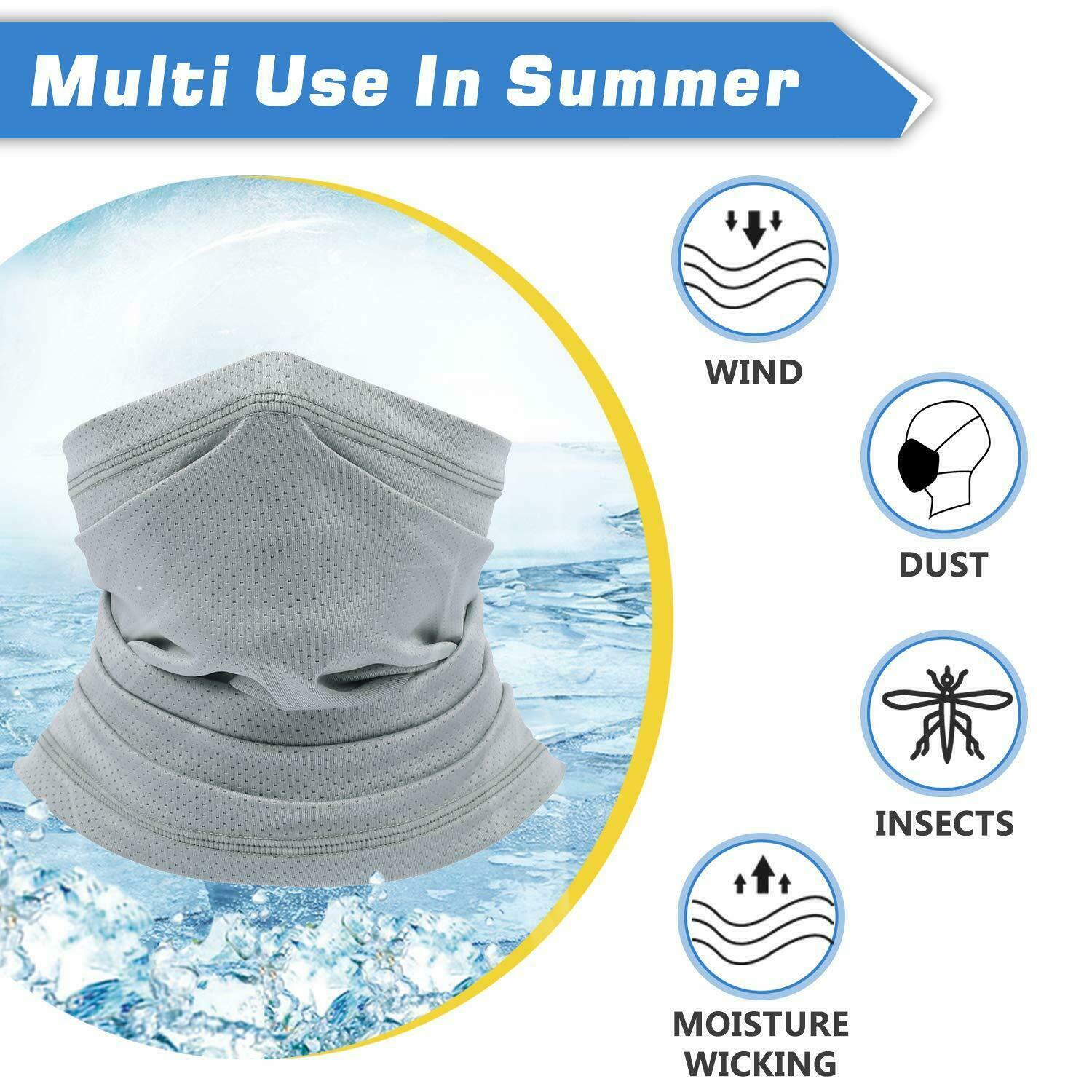 Summer Cooling Neck Gaiter Sun Shield Face Mask UV Protector Bandana ...