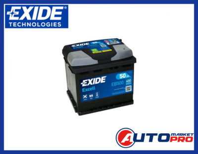 EXIDE EXCELL EB500 BATTERIA AUTO PER AVVIAMENTO 50Ah 450A 12V POLO ...