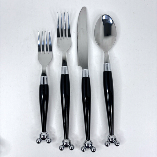 Disney Parks EARS Flatware Set Black Handle 32 pcs 8 Place Settings ...