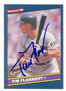 Tim Flannery autographed baseball card (San Diego Padres) 1986 Donruss ...