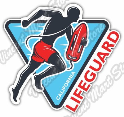 Lifeguard Rescue Run Team Ocean Beach Car Bumper Window Vinyl Sticker ...