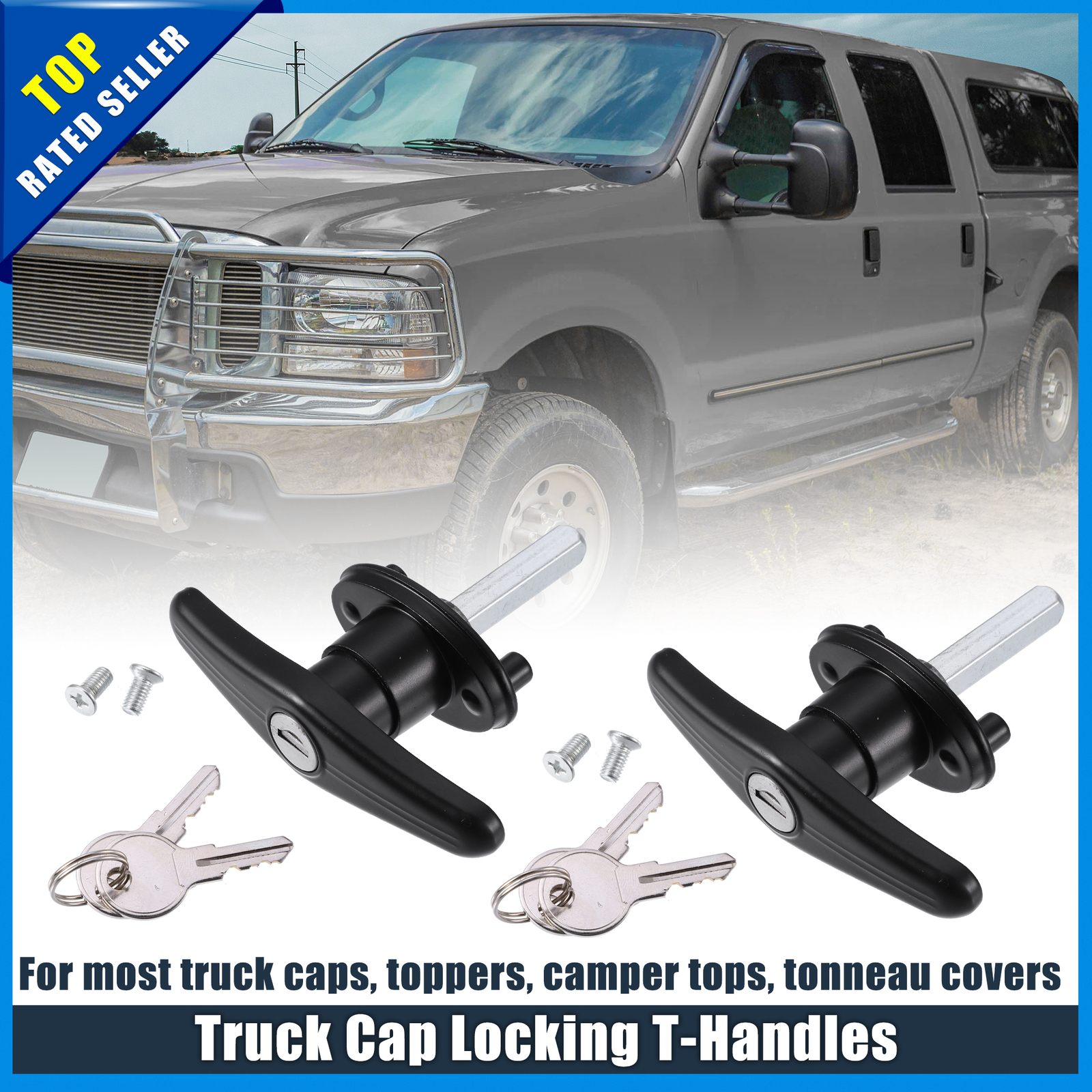 Universal Truck Cap Lock T Handles for Pickup Truck Cap Camper Shell ...