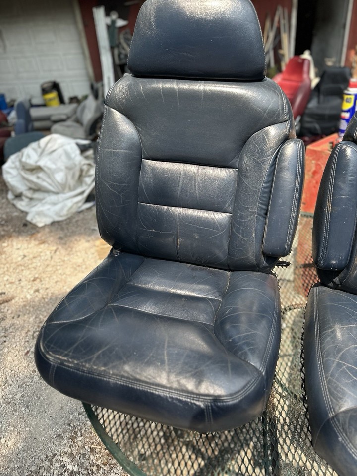 95-98 CHEVY SILVERADO SUBURBAN TAHOE GMC SIERRA BLUE BUCKET SEATS (READ ...