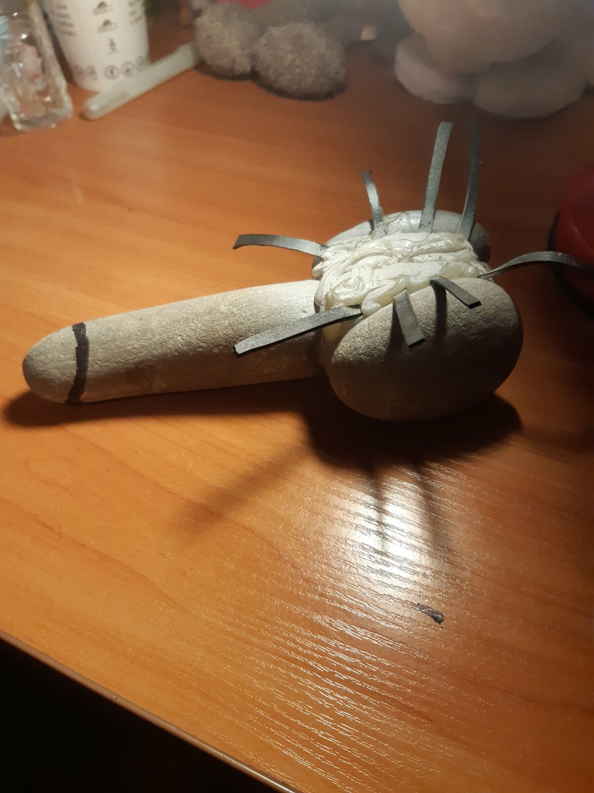 Hand made male genital art made from stones from Switzerland mountains ...