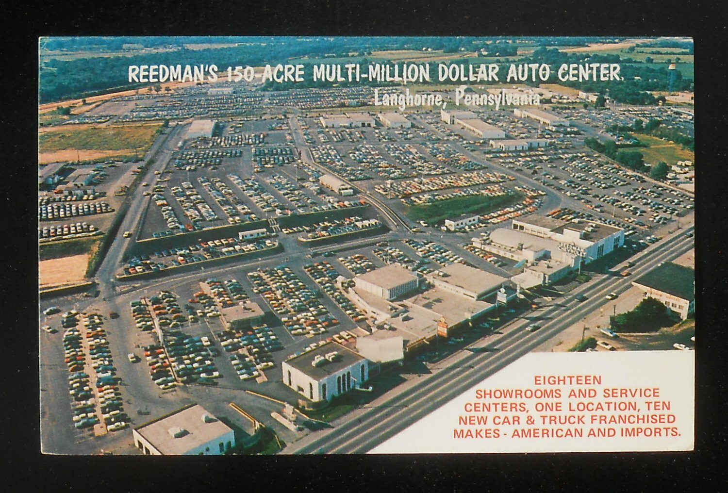 1970s Aerial Reedman's Auto Center Old Cars Langhorne PA Bucks Co ...