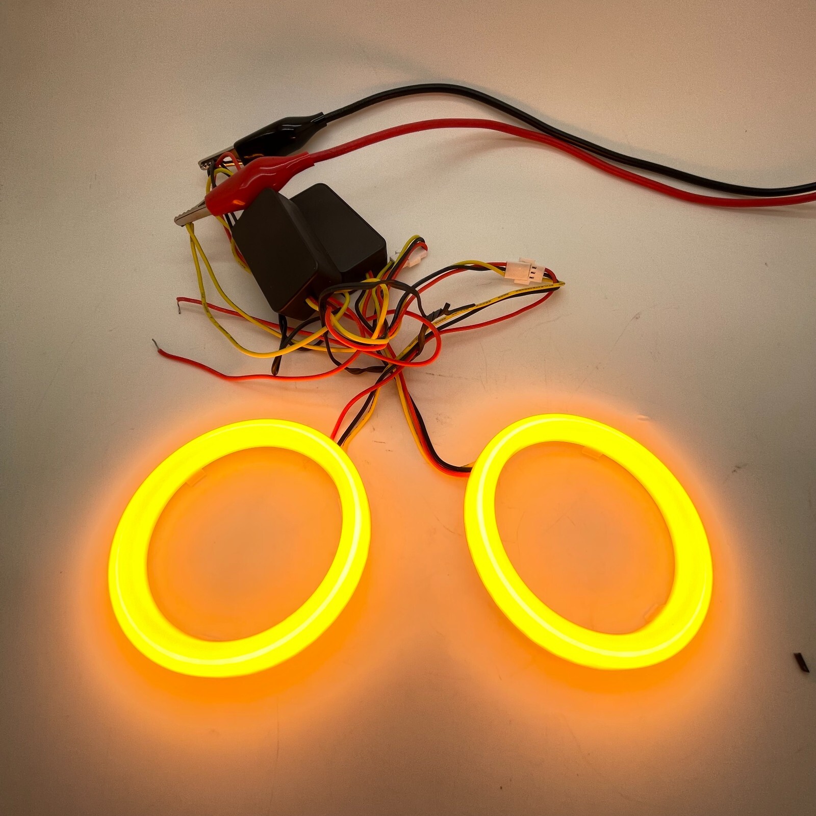 LED Headlight Rings Halo Angel Eyes White + Amber Indicator DRL ...