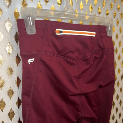 Fabletics leggings zip pocket 7/8 length red size XS | eBay