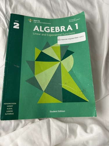 Open Up Resources Algebra 1 Math Unit 2 Student Edition Linear ...