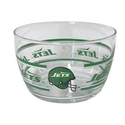 VTG LIBBEY JETS GLASS NUT BOWL NFL MOBIL GAS PROMOTION PARTY SNACK | eBay