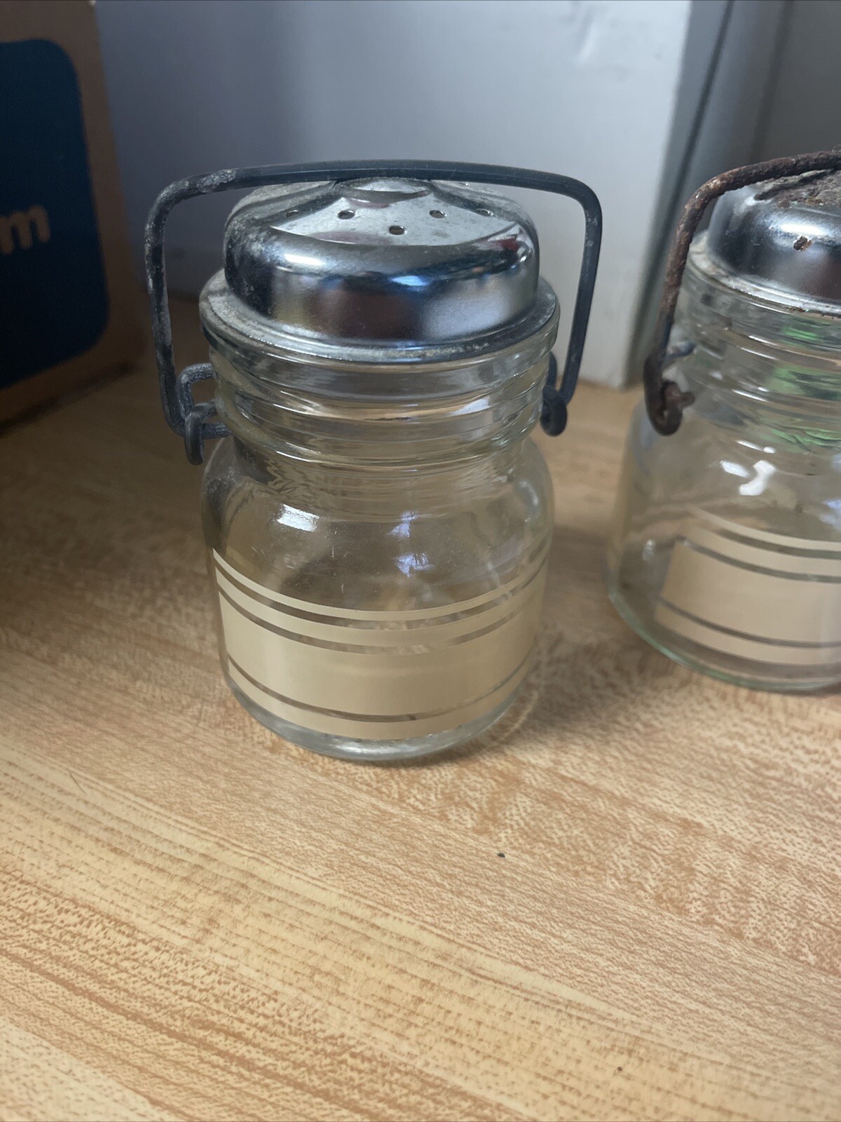 Vintage Salt and Pepper Shakers Wheaton USA Locking Lid Glass Canister ...