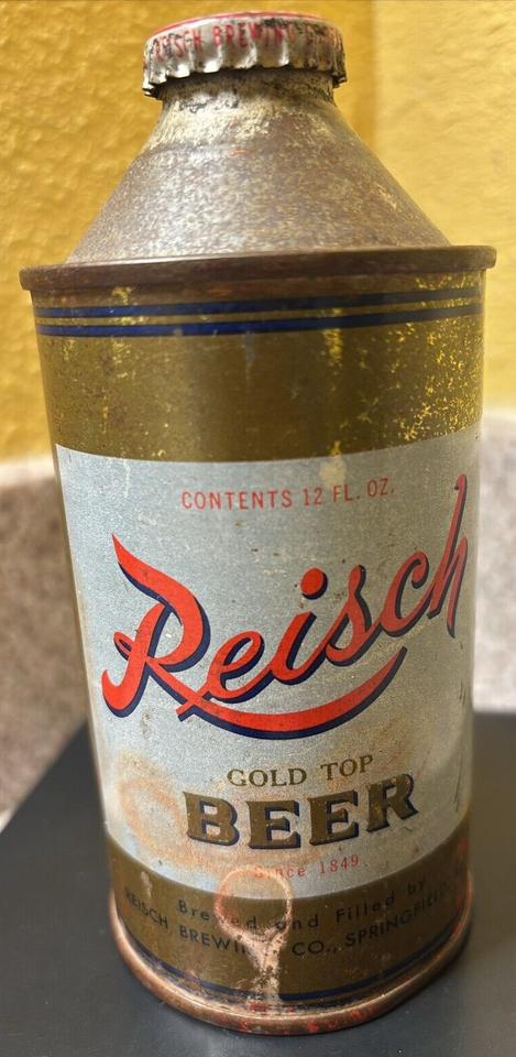 REISCH BEER Indoor empty CONE TOP BEER CAN non I.R.T.P. Springfield ...