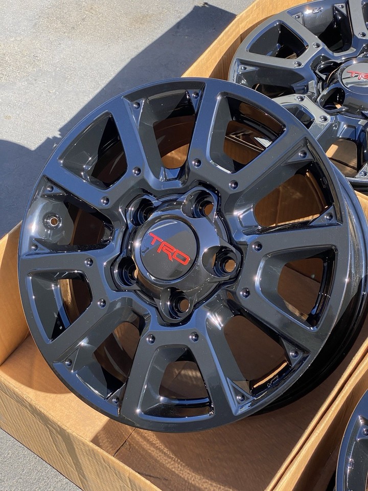 18” TOYOTA TUNDRA SEQUOIA TRD PRO OEM GLOSS BLACK WHEELS RIMS FACTORY ...