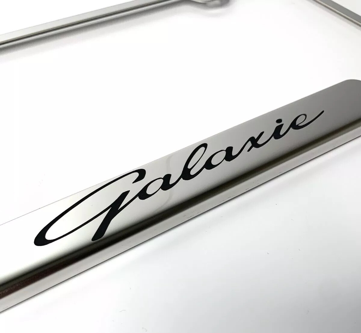 Chrome License Plate Frame For Ford Galaxie - Laser Engraved Script ...