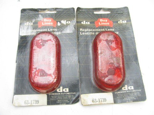 (x2) Vintage Dominion 63-1739 Red Oval Side Marker Light LENS ONLY | eBay
