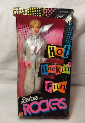 Barbie Rockers Ken Doll 3131 Mattel 1986 NIB Silver Metallic Fashion ...