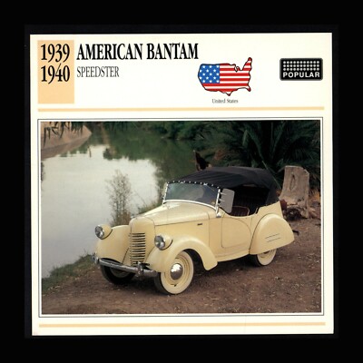 1939-1940 American Bantam Speedster ATLAS EDITION Classic Car Info ...