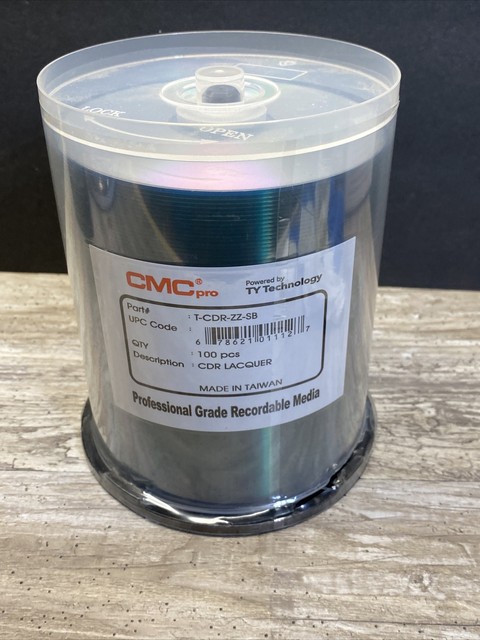 100 CMC Pro Taiyo Yuden Silver Thermal Lacquer 52x CDR Blank Disc T-cdr ...