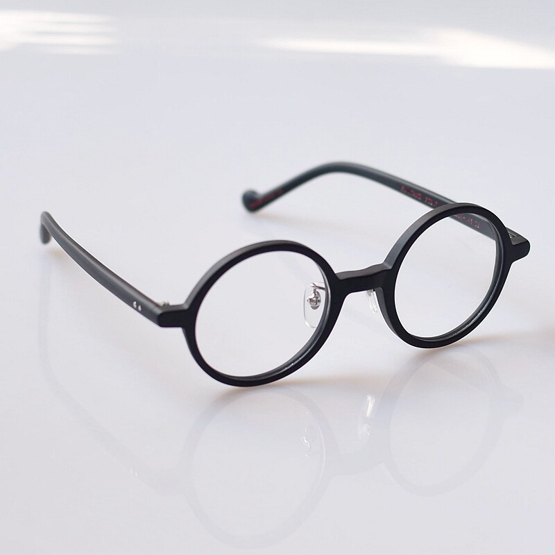 Round eyeglasses Retro men's matte black acetate glasses frame vintage ...