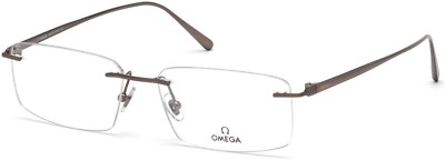 Omega OM5007-H 008 Gunmetal Metal Rimless Optical Eyeglasses Frame 56 ...