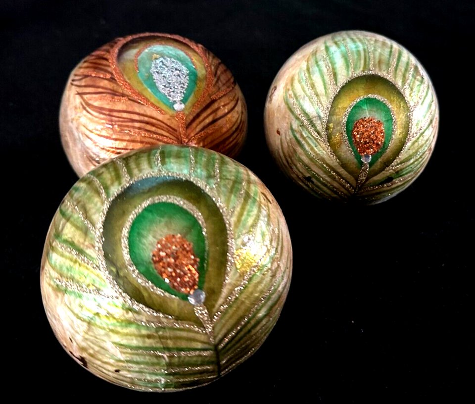 Set of 3 Ornate 4" Orbs Spheres Balls for Centerpiece Bowl | eBay