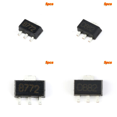 5pcs SMD Triode B772/D882 Audio PA Switch 30V3A10W PNP/1.5A NPN ...