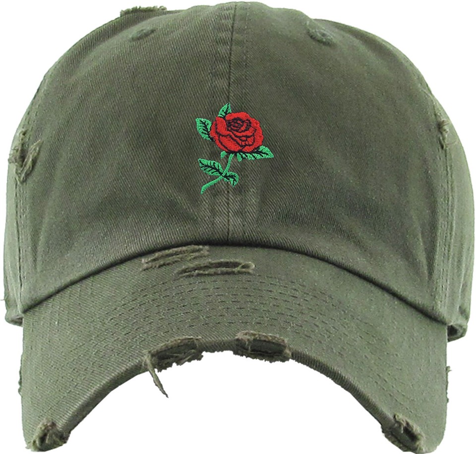 Rose Embroidery Dad Hat Baseball Cap Unconstructed Cotton | eBay