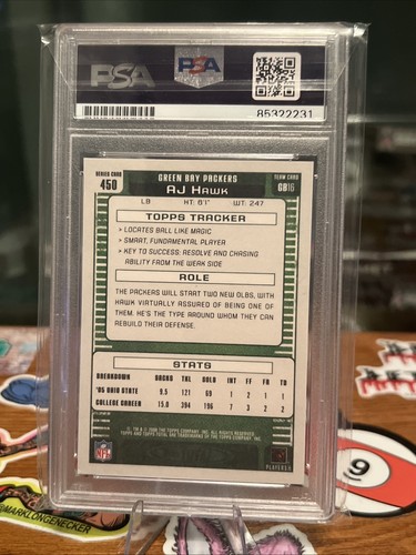 AJ Hawk SIGNED 2006 Topps Total Rookie Card PSA/DNA Slab Green Bay ...