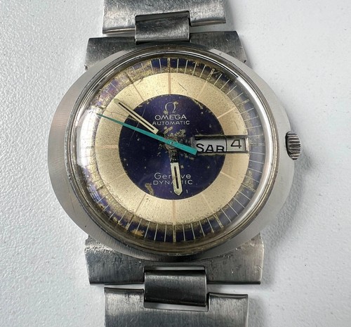 OMEGA Geneve Dynamic Automatic Watch Vintage Mens Blue Dial To ...