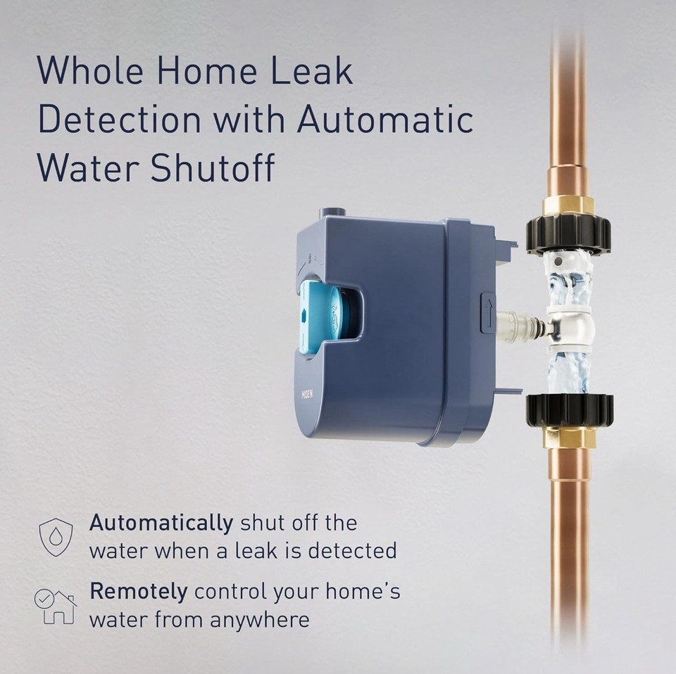 Moen Flo Smart Water Monitor Automatic Shutoff Sensor Wi-Fi 1-1/4-Inch ...