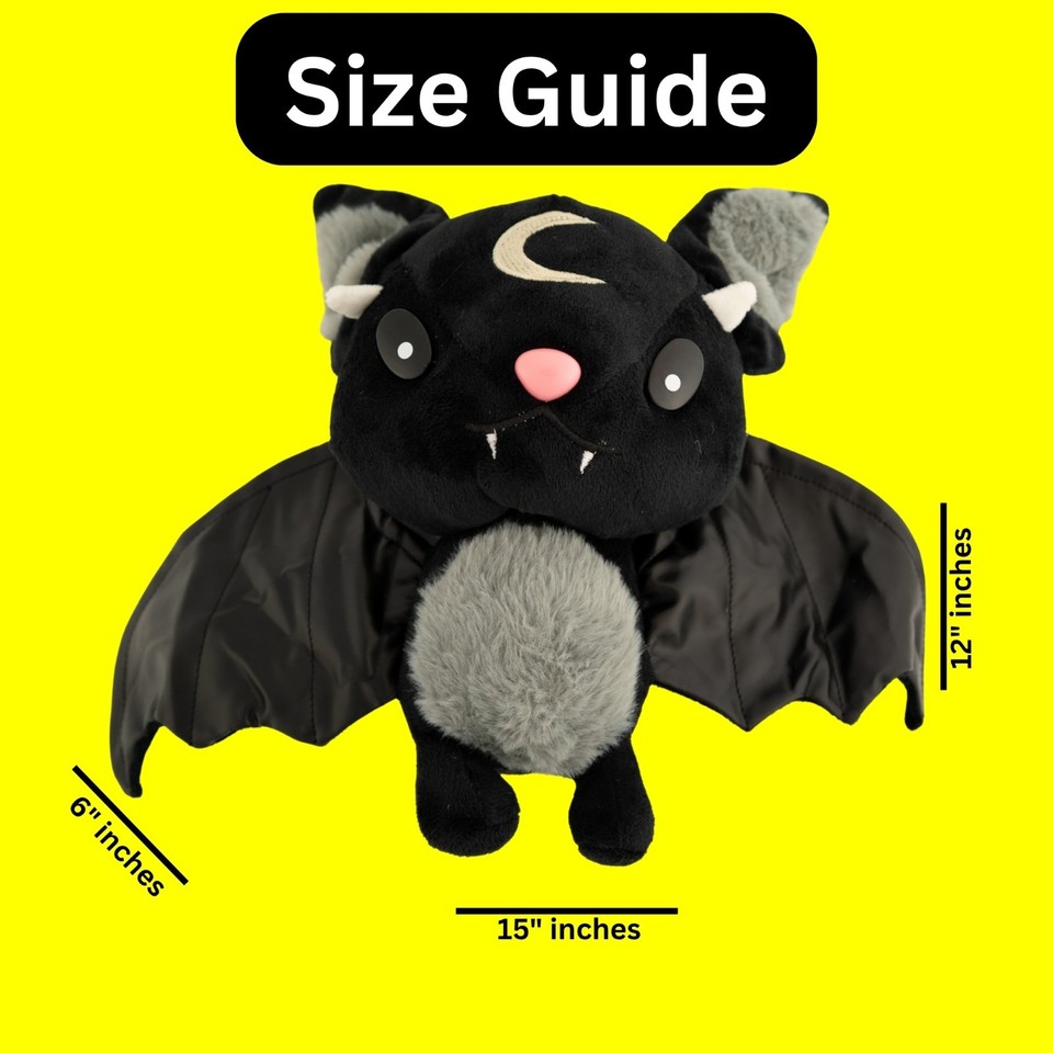 Gothic Vampire Bat Plush 15" Crescent Moon Witchy Halloween Luna Toy | eBay
