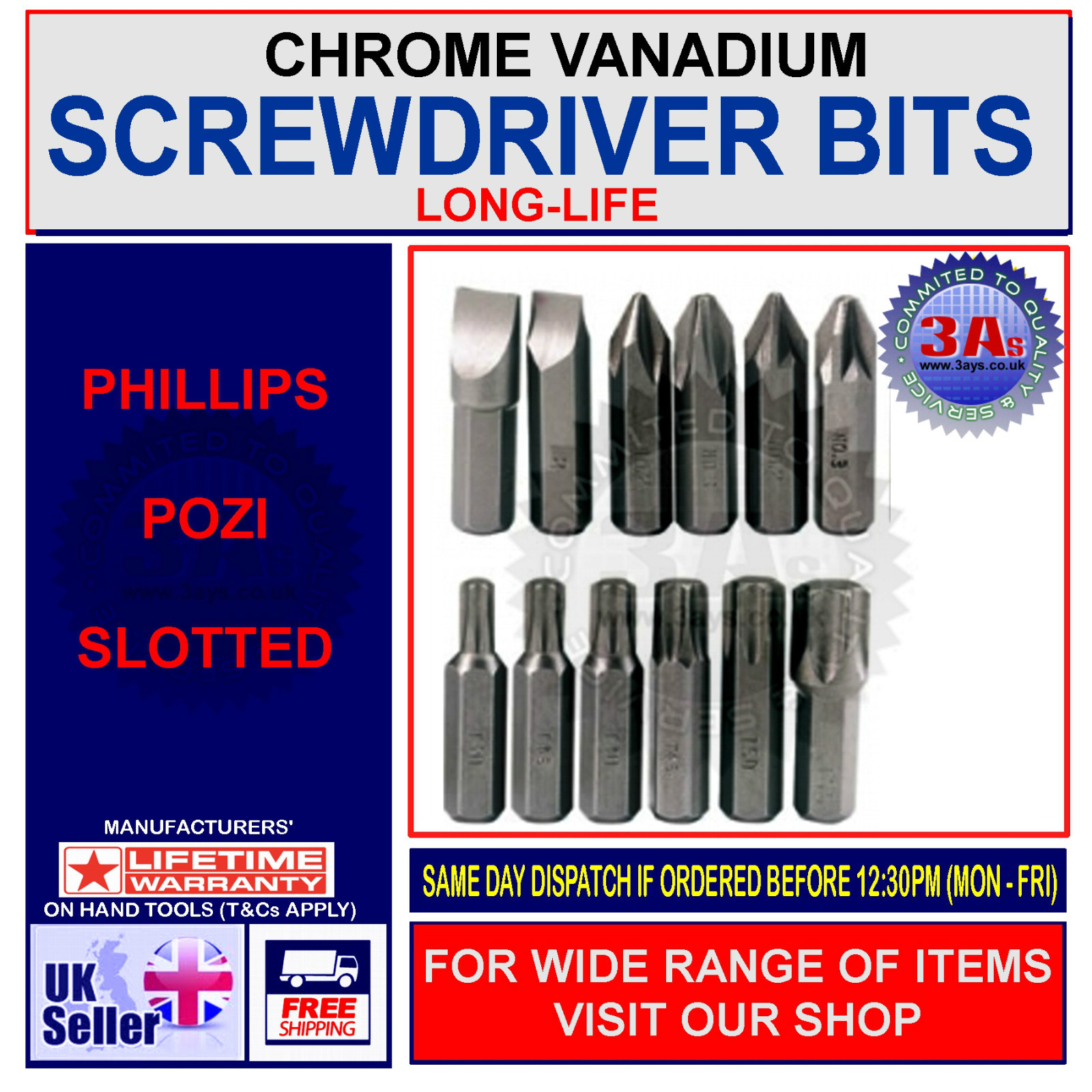 Pozi, Philips, Slotted, TamperProof, Screwdriver Bits | eBay