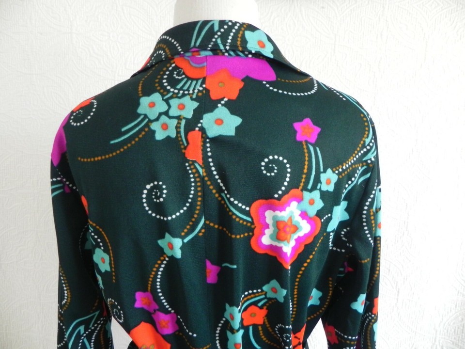 Vtg Lane Bryant Tall Shop Long Sleeve Dress Floral Multicolor Belted ...