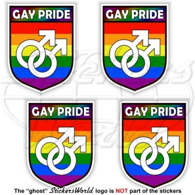 GAY PRIDE Rainbow Shield LGBT Movement Lesbian Bisexual 50mm Stickers ...