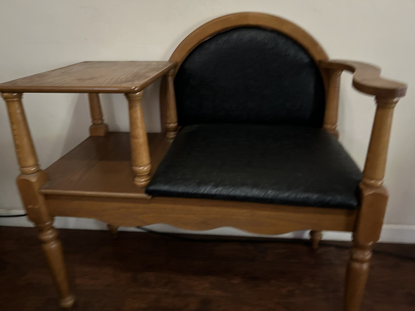 Antique Telephone Table/Chair. Gossip bench vintage reupholstered nice ...