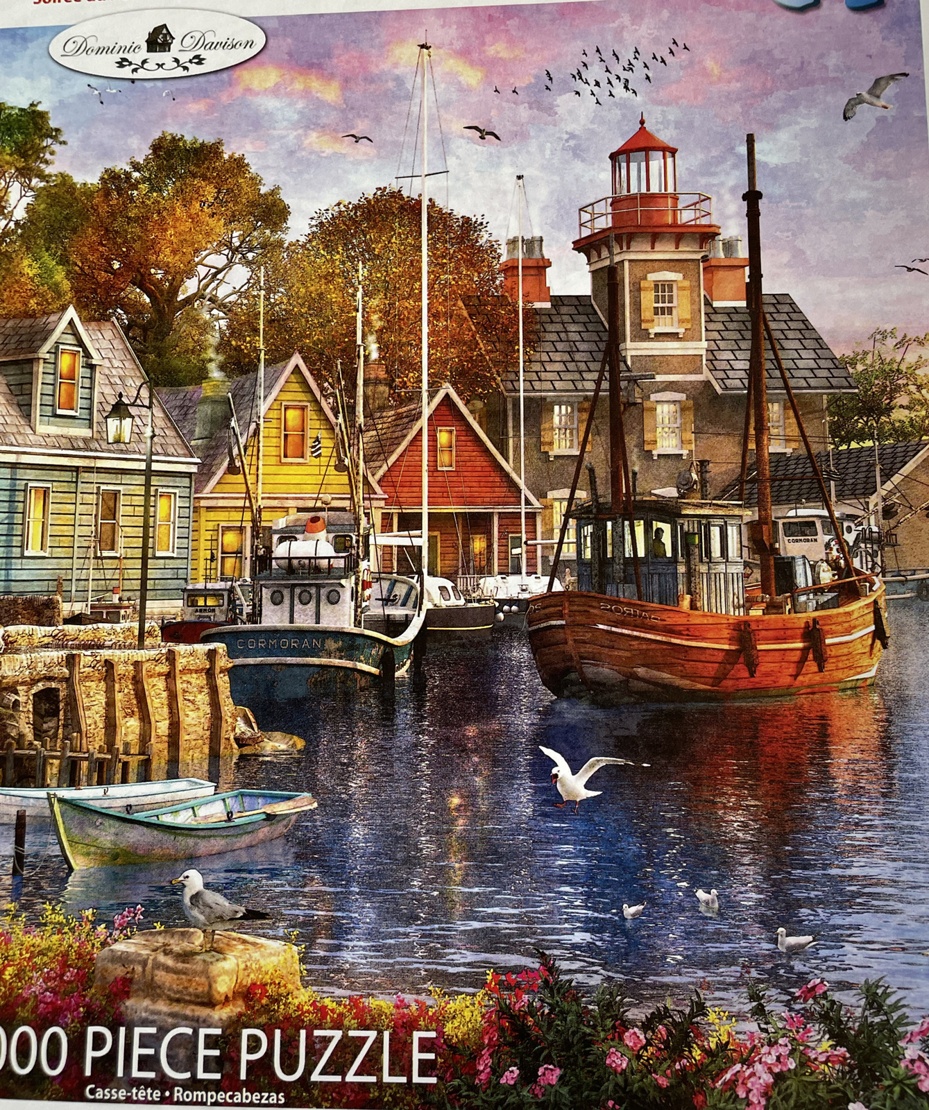 White Mountain Puzzle HARBOR EVENING 1000 Pieces USA Dominic Davison ...