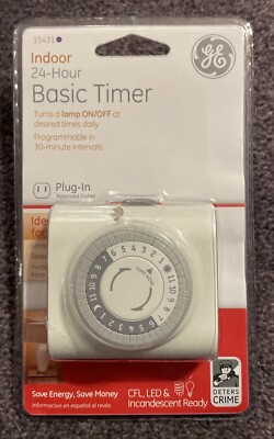 GE Indoor Basic Timer 24 Hour Plug In Programmable Dial White #15431 | eBay
