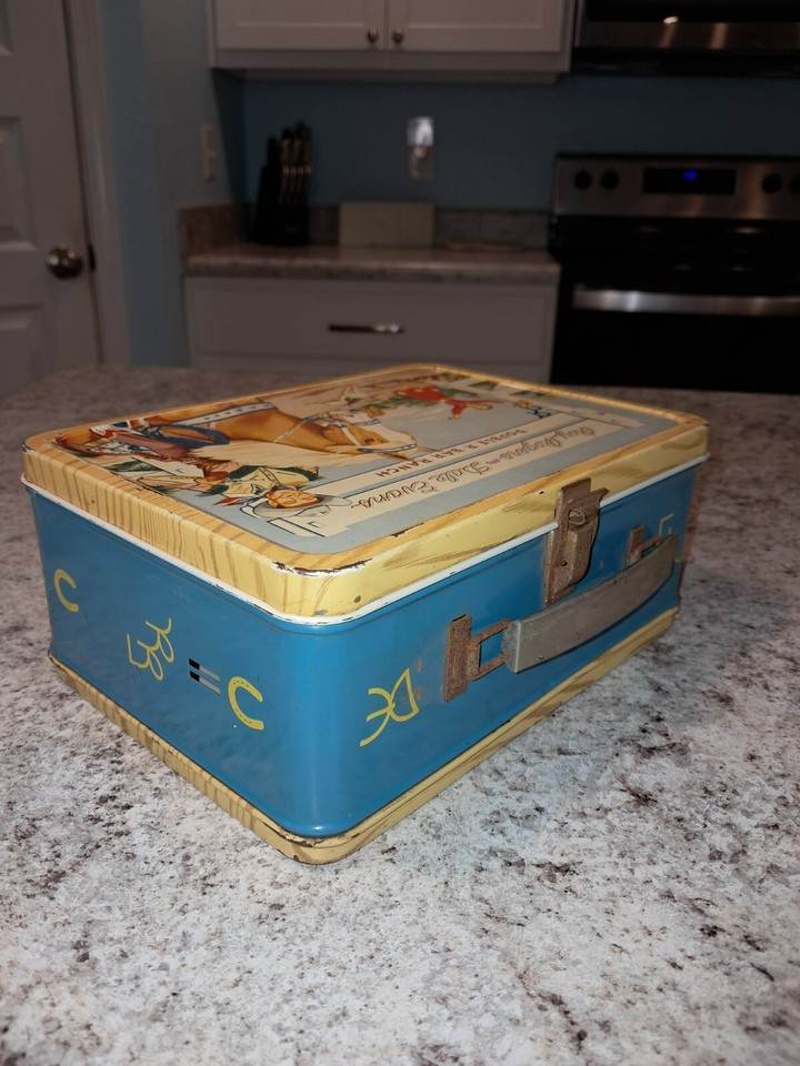 1950s Roy Rogers Lunch Box - No Thermos * Vintage * Lunchbox kit pail ...