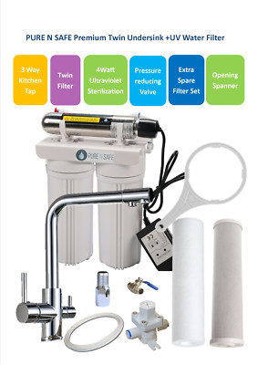 3 Stages Undersink Ultraviolet Sterilisation Water Filter System with ...