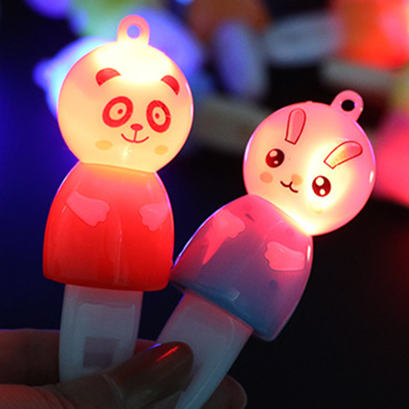 10pcs/set Glowing Whistle Funny Kids Toy Cute Rabbit Animal Led Whistle ...