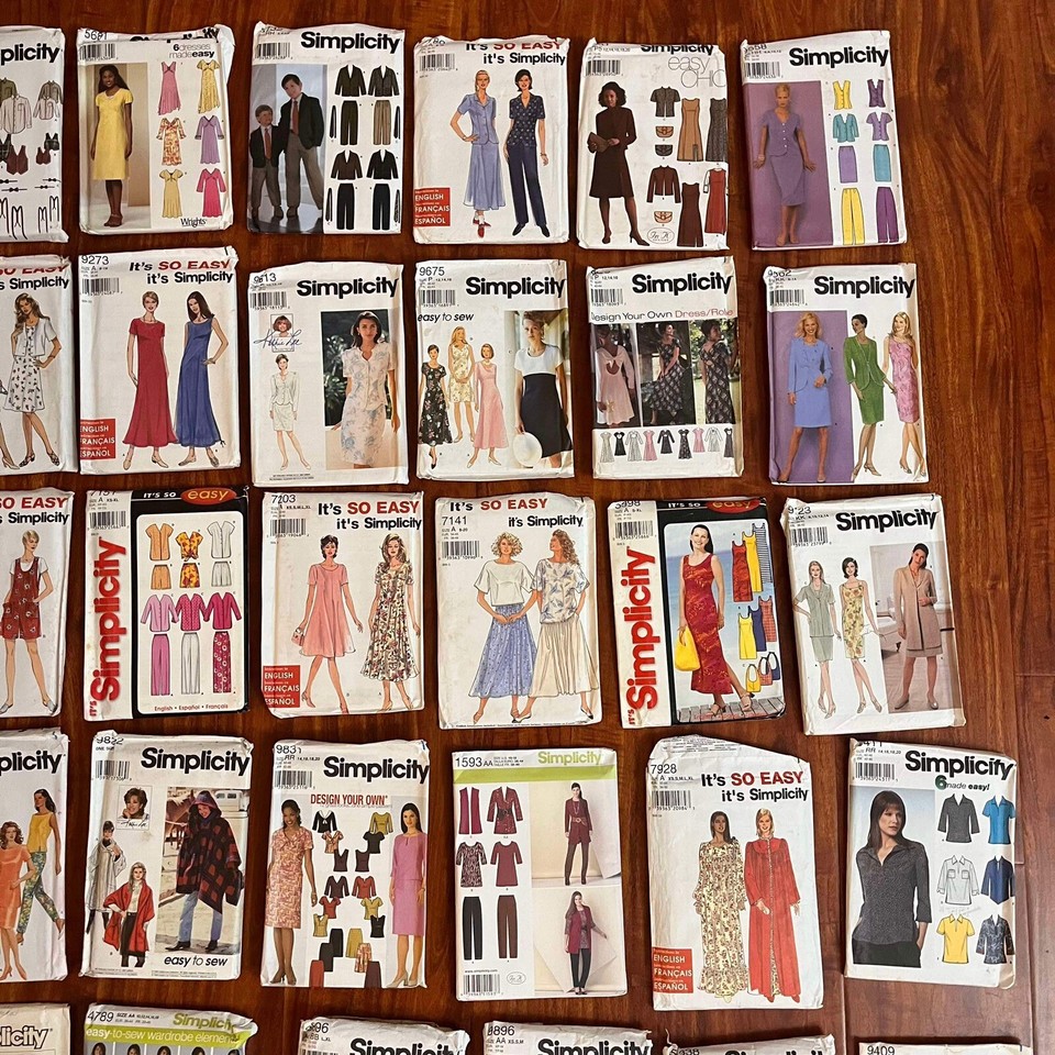 (Lot of 56) Vintage Simplicity Sewing Patterns Dresses, Skirts, Pants ...