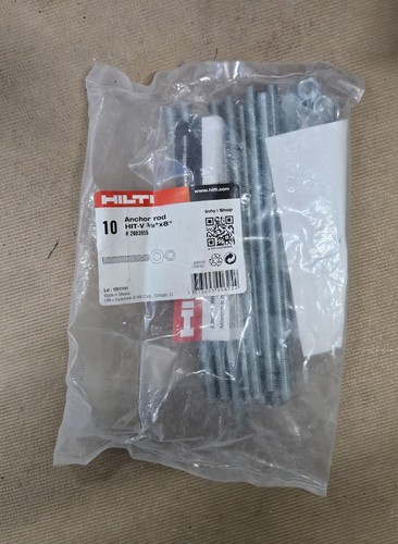 HILTI HIT-V / HAS-V Anchor Rods 3/8" X 8" 10 Rods Zinc PLATED Carbon ...