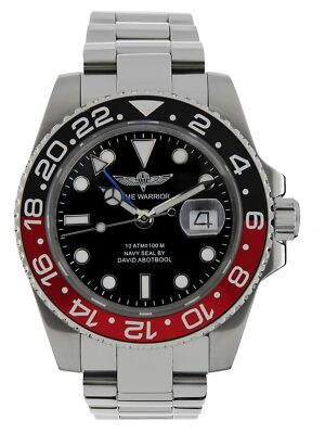 Time Warrior GMT Master Automatic Movement Stainless Steel Watch Water ...