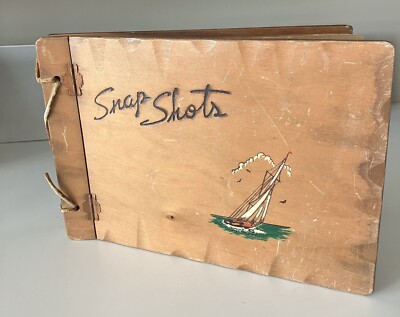 Vintage Handmade 10x7 Wooden Snap Shots Scrapbook | eBay
