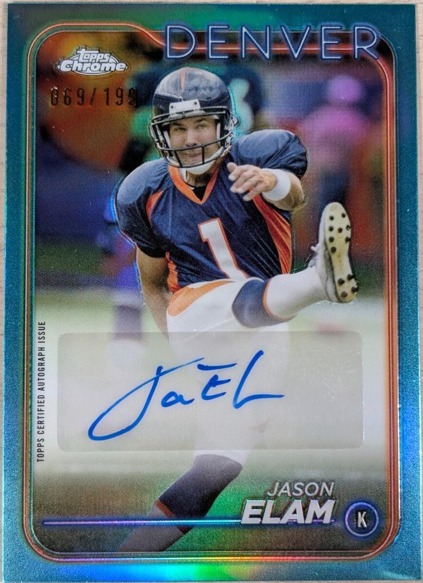 2024 Topps Chrome - Autographs Jason Elam #BA-JE Aqua Refractor /199 ...