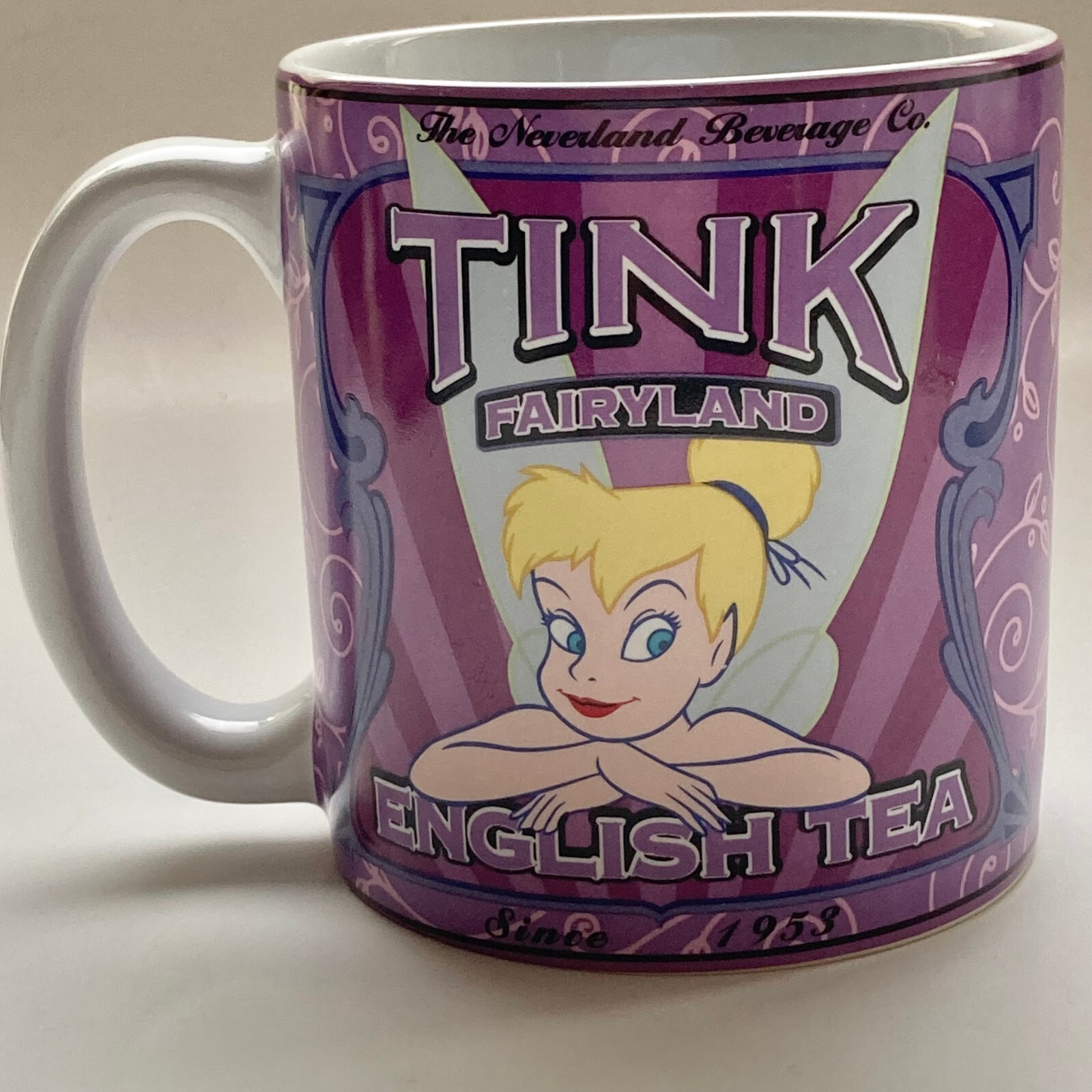 Disney Tinker Bell Coffee Mug Cup Tink Fairyland English Tea Ceramic ...