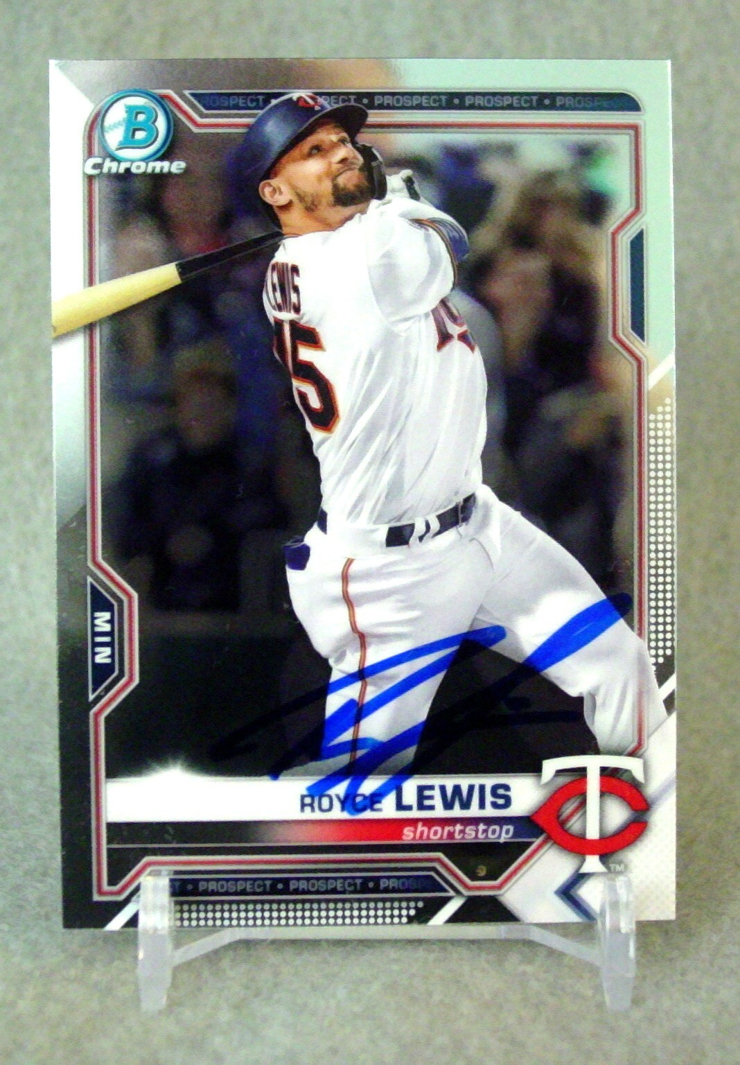 ROYCE LEWIS Signed/Autographed 2021 Bowman Chrome Prospects Card #BCP ...