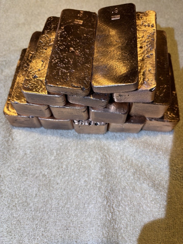 Small Copper Bars Totaling 10 Lbs + Usually 5-9 Bars Hand Poured ...