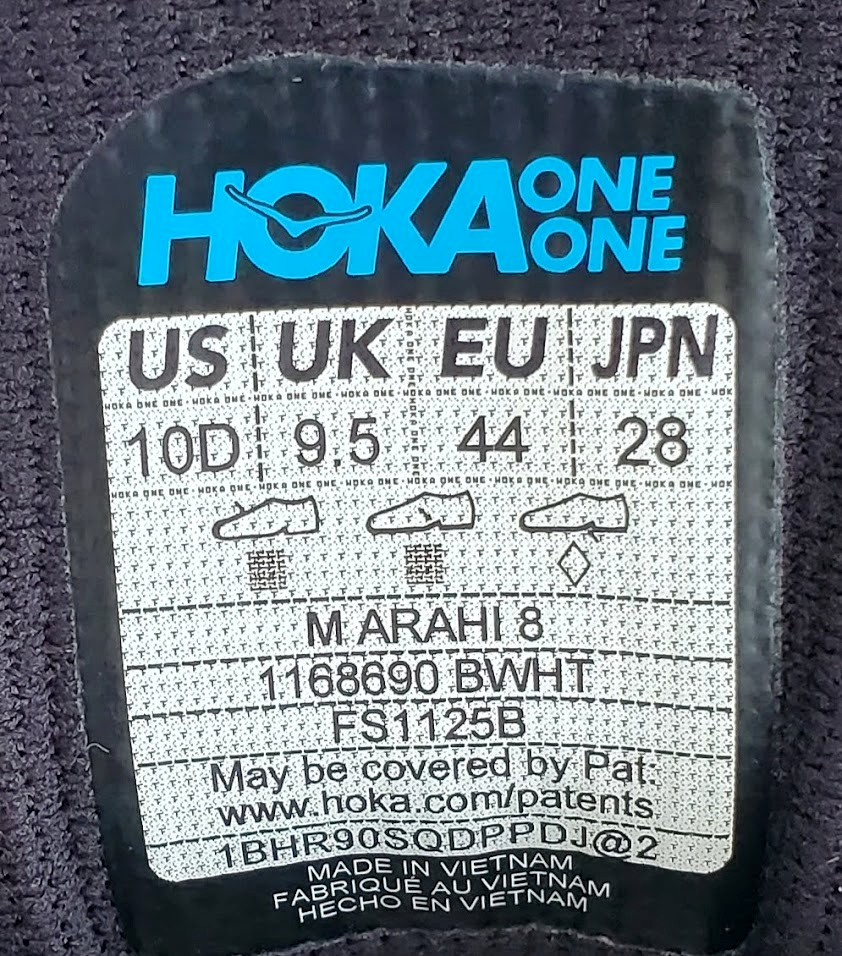 Hoka Mens (SIZE 10 MEDIUM) Arahi 8 Black Cushioned Stability Running ...