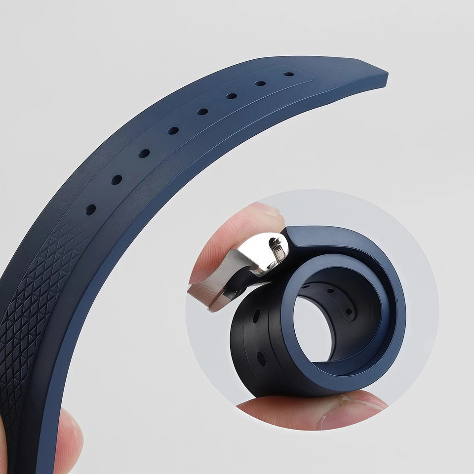 21mm Fluorous Rubber Strap for Longines Hydro Conquest Diving Watch ...